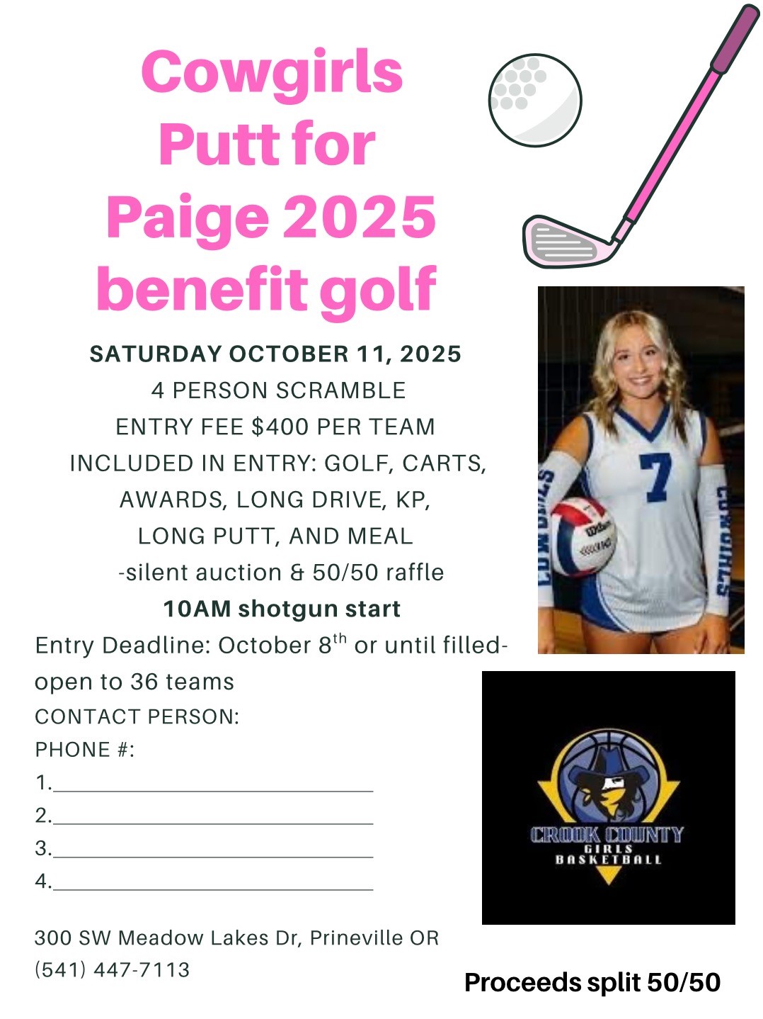 Cowgirls Putt for Paige Fundraiser | City of Prineville Oregon